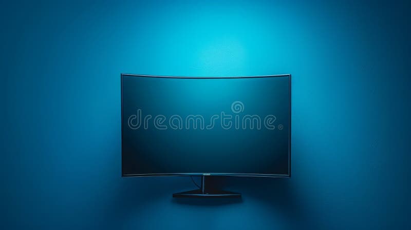 Wide Banner Mockup of Blank Television Screen for Video Streaming or ...