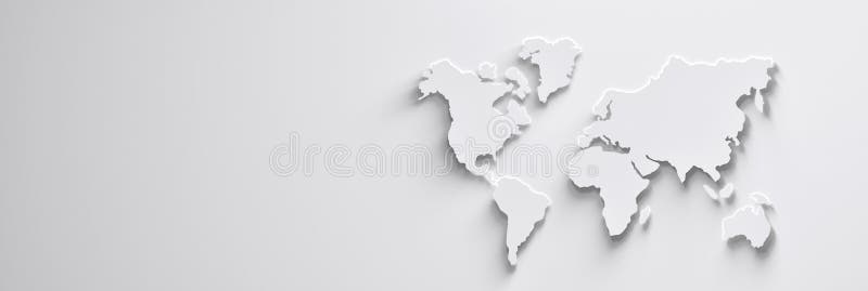 Wide Banner with White World Map and Copy Blank Space Stock ...