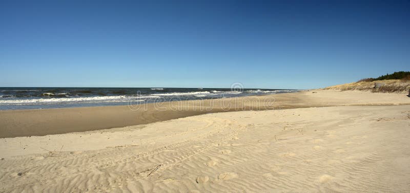 WIDE BEACH PANORAMA. stock photo. Image of beach, clean - 2214562