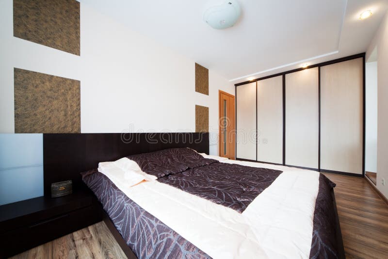 Parquet floor in bedroom stock image. Image of lamp, furnishings - 10397279