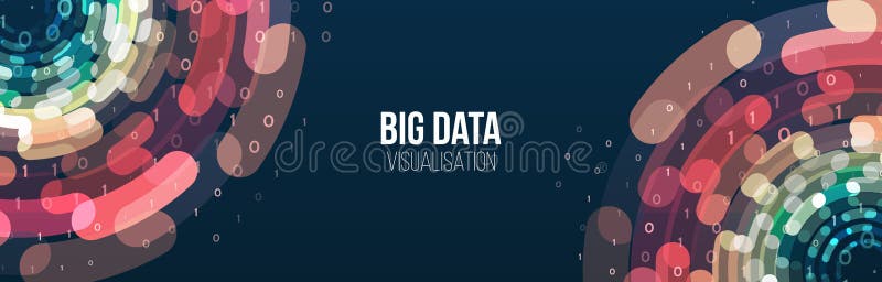 Wide Big Data Visualization Abstract Background With Lines Array And Binary Code Connection