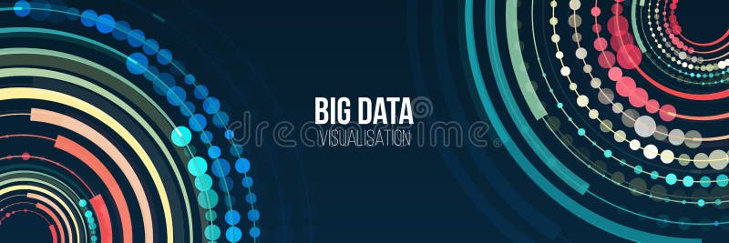 Wide Big Data Visualization Information Analytics Concept Abstract Stream Information With