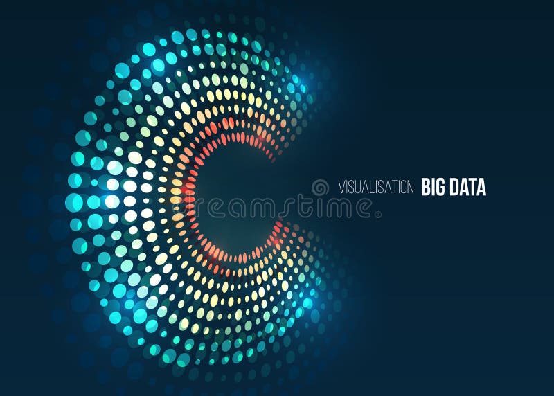Big Data Visualization Abstract Background With Lines Array And Binary Code Stock Vector