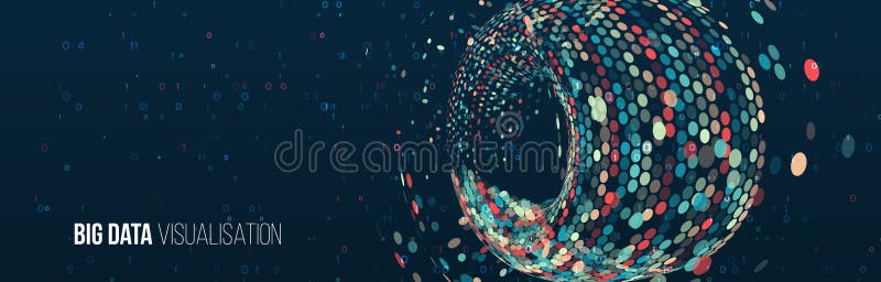 Big Data Visualization. Abstract Background with Lines Array and Binary ...