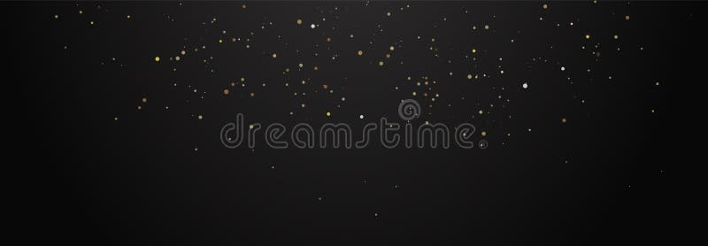 Wide Black Background with Golden Glitter Particles. Stock Vector ...