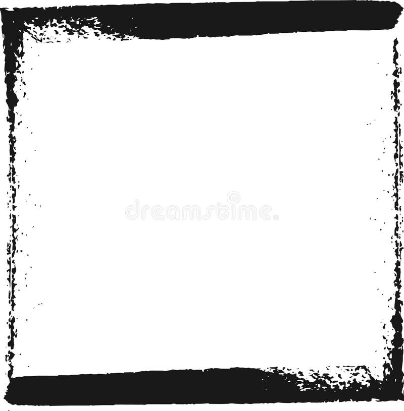 Wide Black Grunge Border Creates an Empty Square Space on White ...