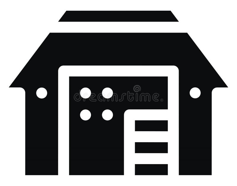 Wide black house, icon stock vector. Illustration of gesture - 259784054