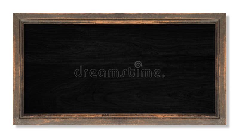 Wide Blackboard with Wooden Frame Stock Image - Image of message ...