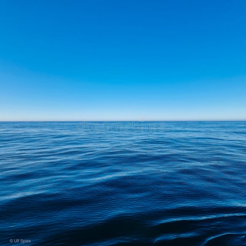 Wide Blue Ocean Under the Blue Sky Stock Photo - Image of water, color ...