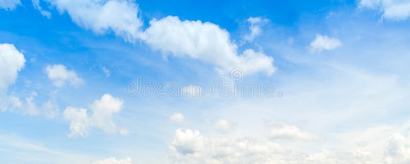 Wide Blue Sky Background with White Clouds Stock Image - Image of blue ...