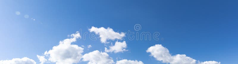 Wide Blue Sky with Clouds Panorama, Creative Copy Space Stock Image ...