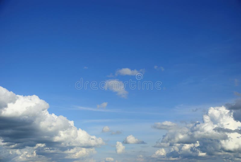 Wide Blue Sky with White Cloud on Sunny Day Stock Image - Image of blue ...