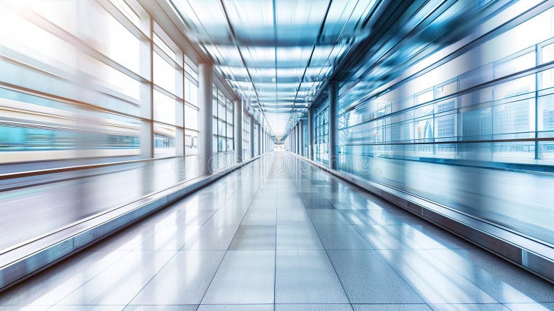 Wide Blurred Empty Abstract Building Pathway Background from ...