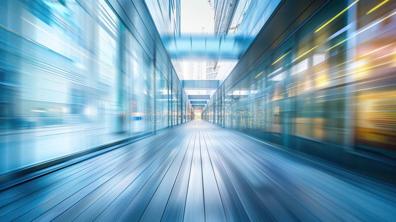 Wide Blurred Empty Abstract Building Pathway Background from ...