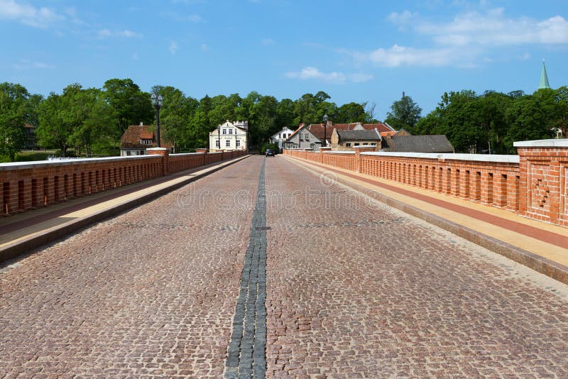 A Wide Bridge with White Railings Stock Image - Image of wide, bridge ...