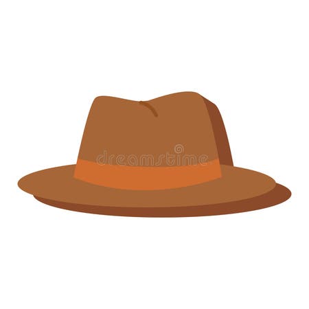 Wide Brim Fedora Hat Outline. Vector Stock Vector - Illustration of ...