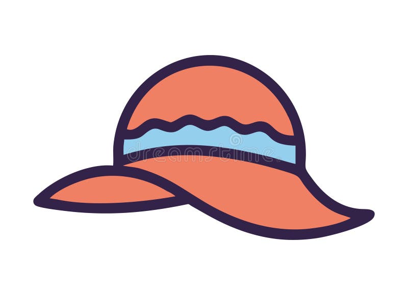 Wide Brim Hat on Sandy Shore Icon Stock Vector - Illustration of wide ...
