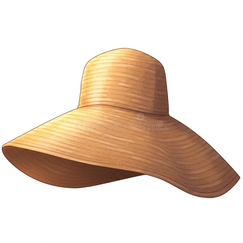 Wide-brim Hat with a Tall, Rounded Crown, Featuring a Wavy Brim. Made ...