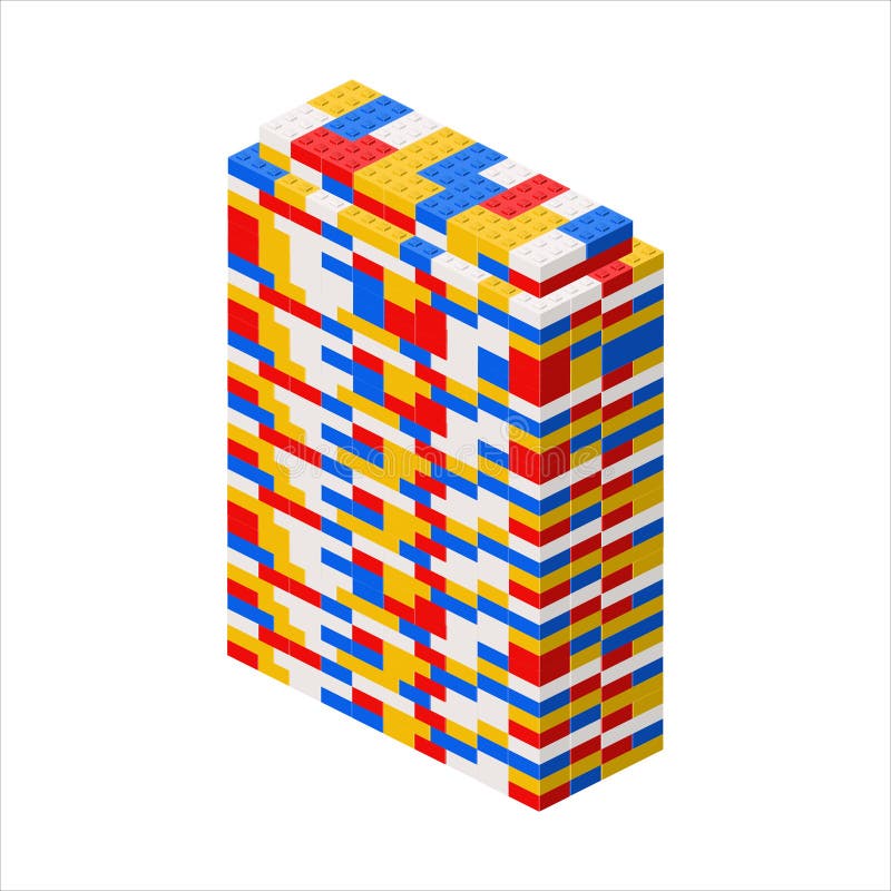 A Wide Building Made of Plastic Blocks. Vector Stock Vector ...