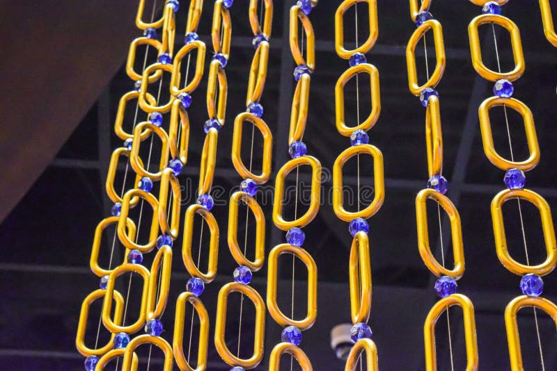 Wide chain curtains gold stock photo. Image of isolated - 74889972