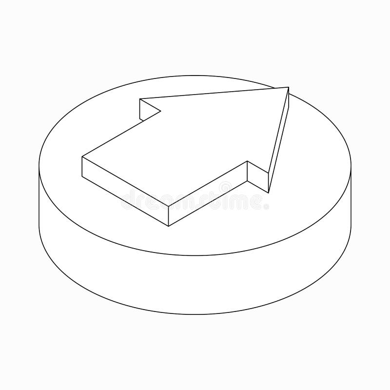 Wide Classic Arrow Icon, Isometric 3d Style Stock Vector - Illustration ...