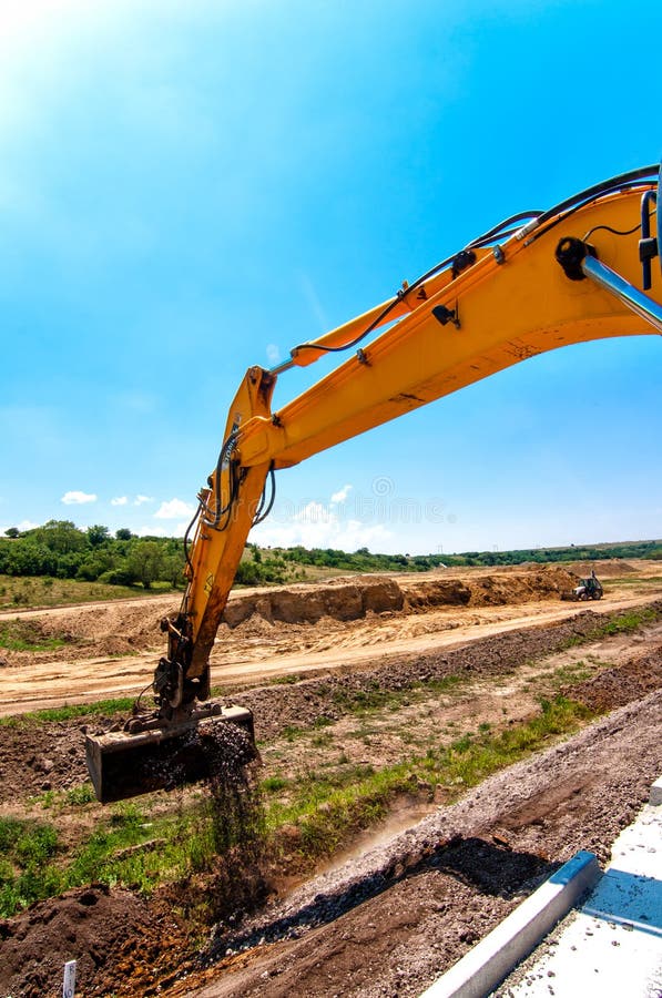 Wide Close-up of Excavator while Working in Construction Stock Image ...