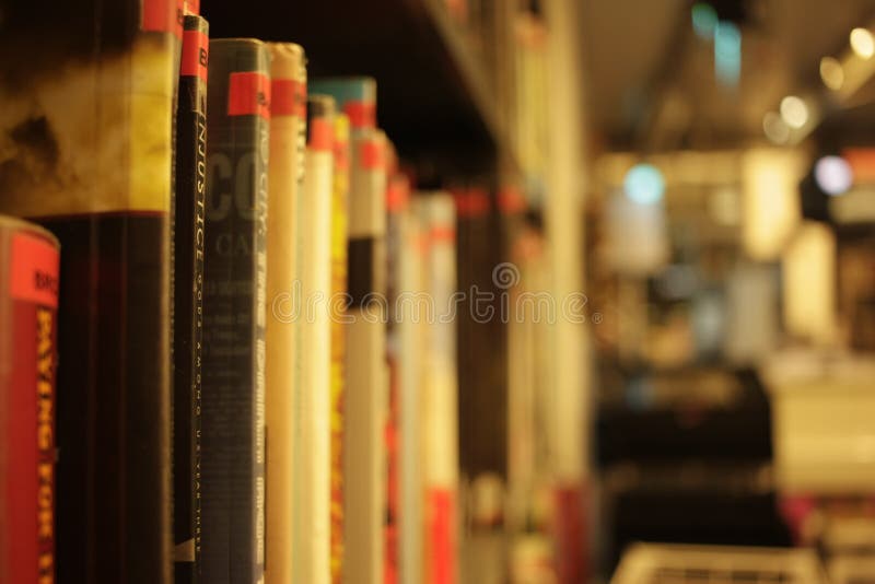 Wide Closeup Shot of a Stack of Books in a Shelf Editorial Image ...