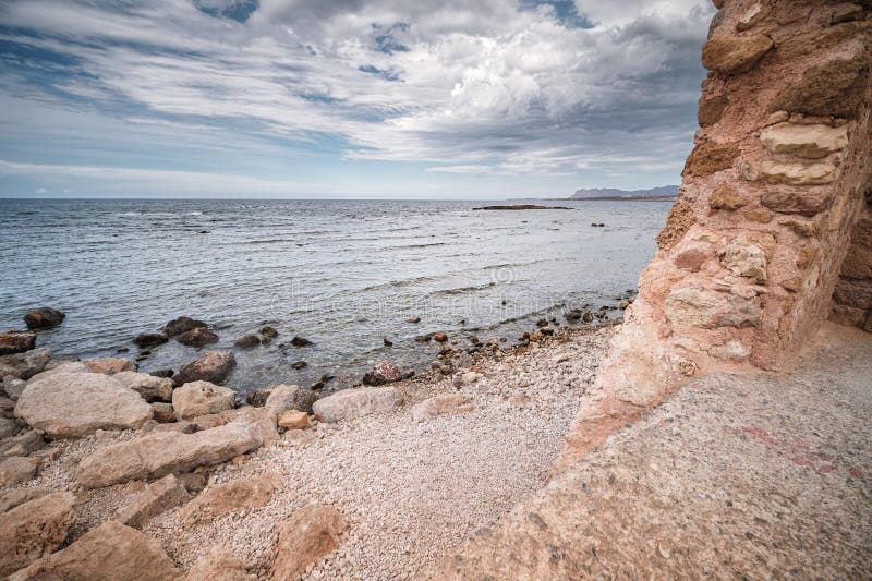 Wide Coast view crete. stock photo. Image of coastline - 282608144