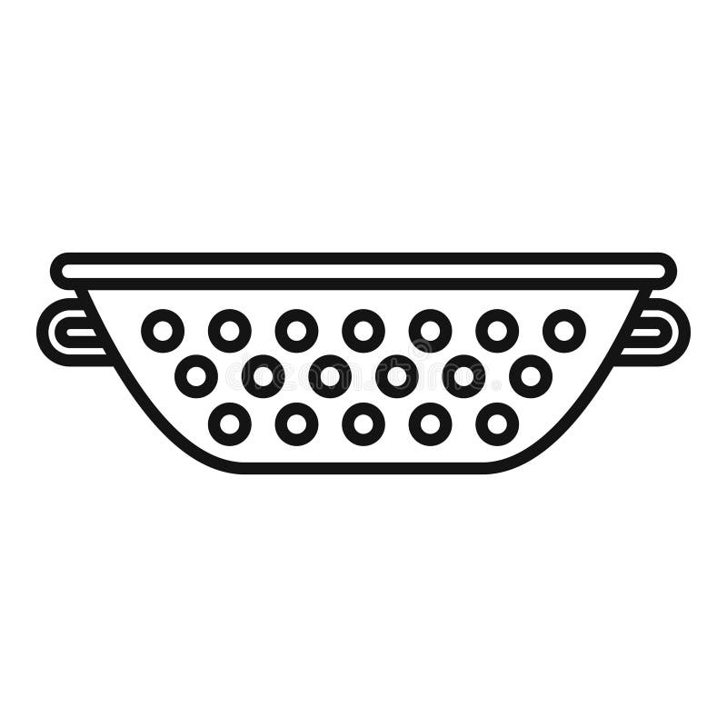 Wide Colander Icon Outline Vector. Metal Element Stock Vector ...