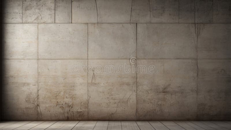 Wide Concrete Texture Background Wall with Floor Panorama for Composing ...