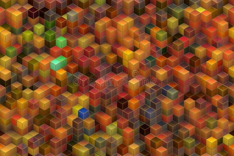 Wide Continuous 3D Cubic Abstract Pattern Stock Illustration ...