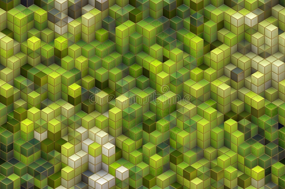 Wide Continuous 3D Cubic Abstract Pattern Stock Illustration ...