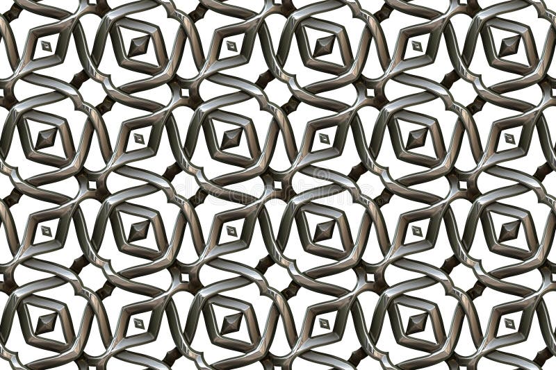Wide Continuous Metal Lattice Pattern Stock Illustration - Illustration ...