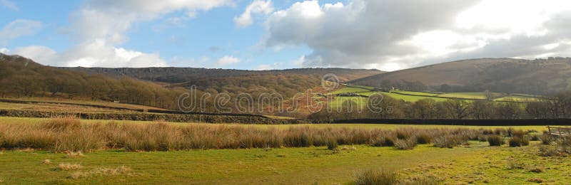 Wide Countryside Mountain Landscape Stock Photo - Image of england ...
