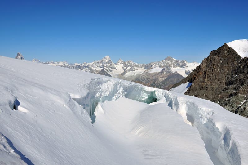 Wide Crevasse stock photo. Image of deep, matterhorn - 15531378