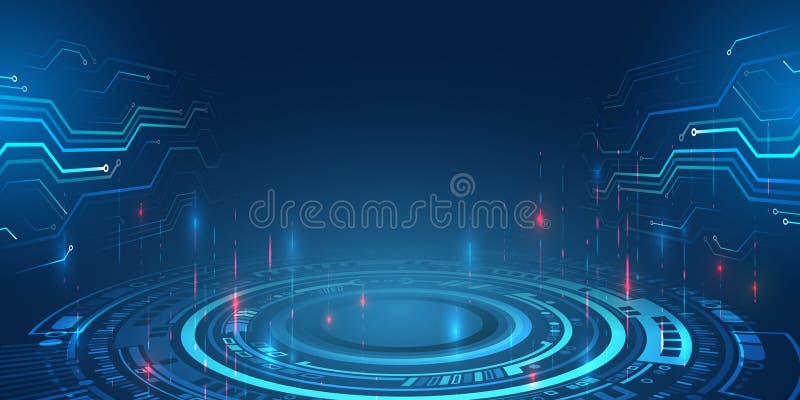 Wide Cyber Security Internet and Networking Concept. Hi-tech Vector Illustration with Various ...