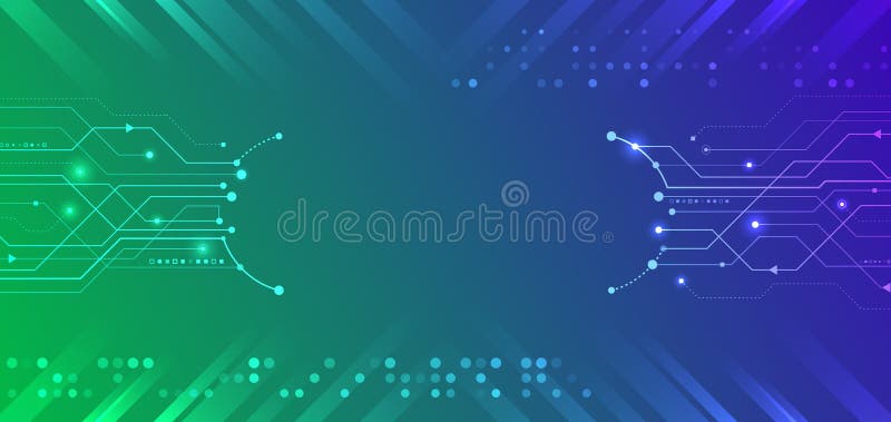 Wide Cyber Security Internet and Networking Concept. Hi-tech Vector Illustration with Various ...