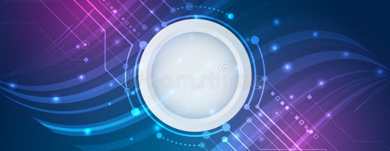 Wide Cyber Security Internet and Networking Concept. Hi-tech Vector Illustration with Various ...