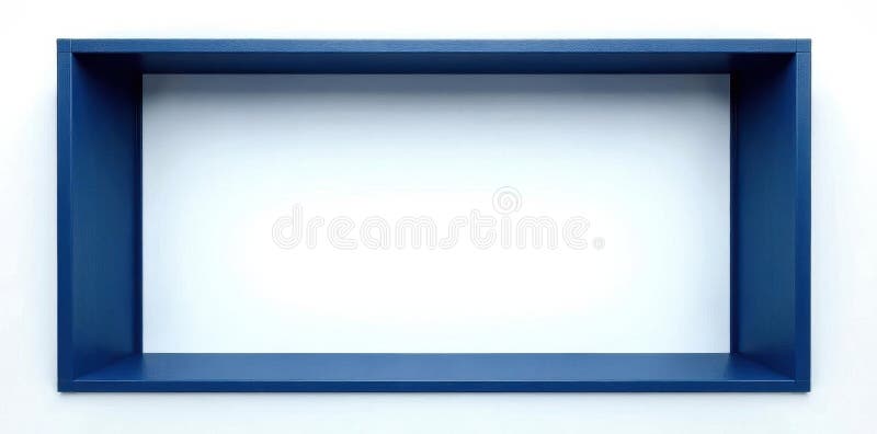 Wide Dark Blue Rectangular Frame, Isolated on White , Graphics, Clean ...