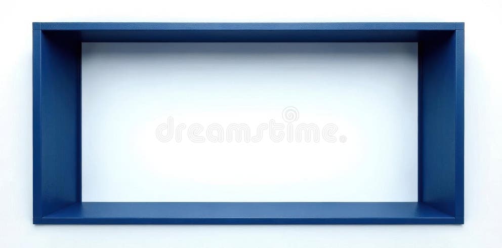 Wide Dark Blue Rectangular Frame, Isolated on White , Graphics, Clean ...