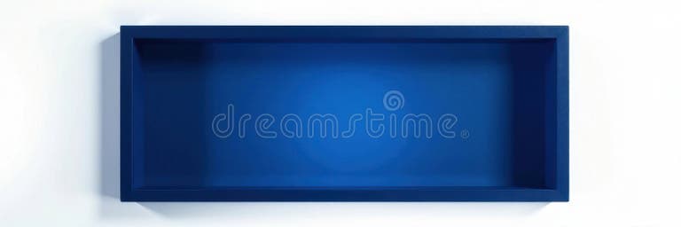 Wide Dark Blue Rectangular Picture Frame, Isolated on White , Elegant ...