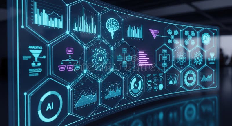 Wide Data Visualization, Interactive Digital Display Showcasing Key ...