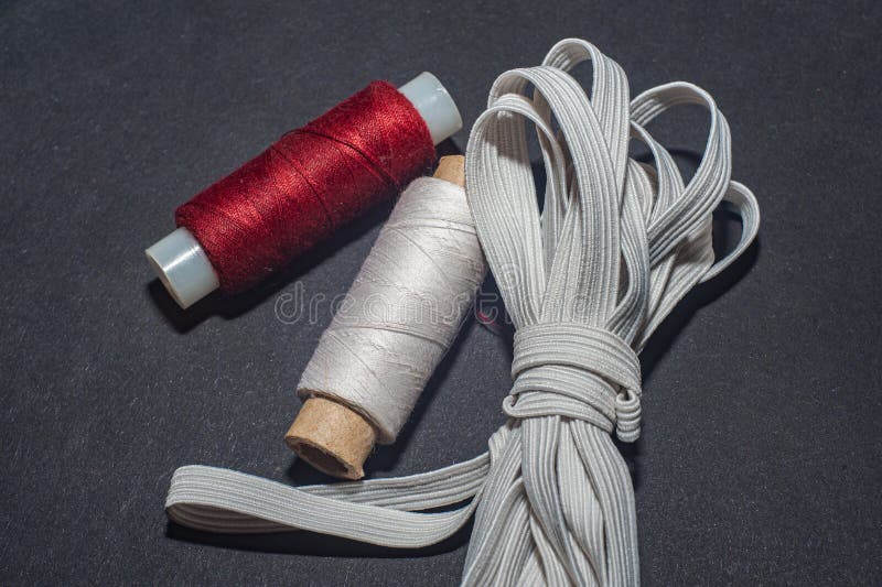 Wide Elastic Band for Sewing and Rubber Thread. Stock Photo - Image of ...
