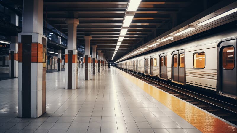 Spacious Underground Subway Station Concourse.AI Generated Stock ...