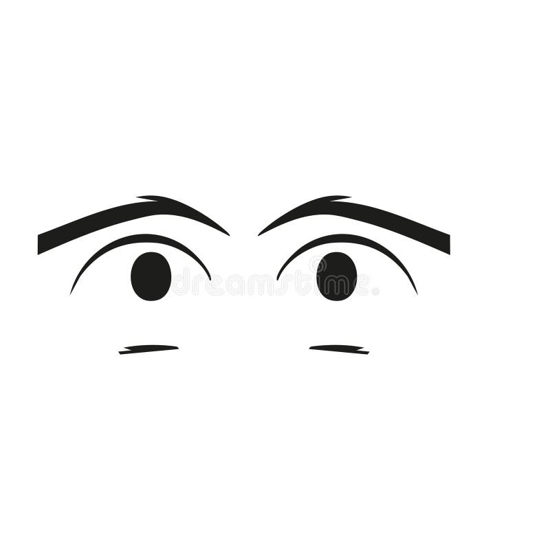 Wide-Eyed Expression Silhouette Illustration. Curiosity and Surprise ...