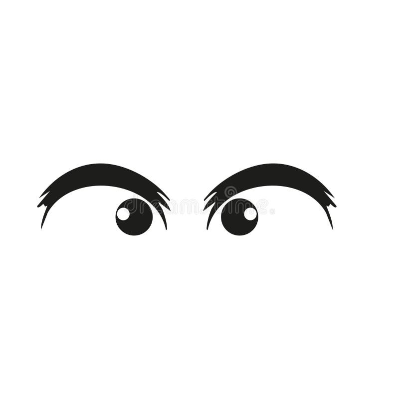 Wide-Eyed Expression Silhouette Illustration. Curiosity and Surprise ...
