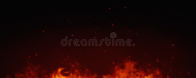 Wide Fire with Sparks Background Stock Illustration - Illustration of ...
