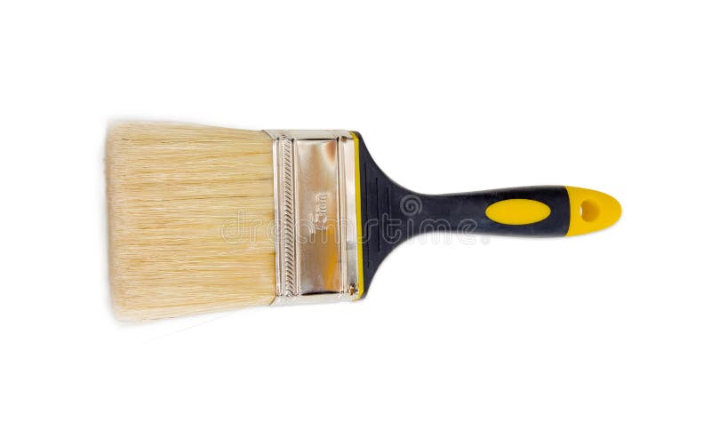 Wide Flat Paint Brush on a Light Background Stock Photo - Image of ...