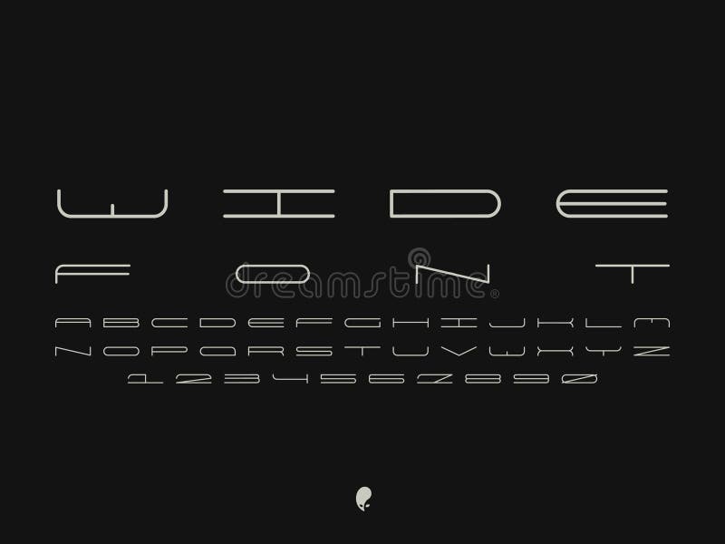 Wide font. Vector alphabet stock vector. Illustration of typographic ...