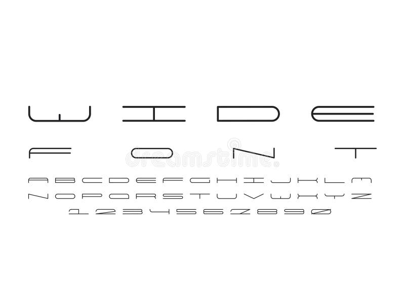 Wide font. Vector alphabet stock vector. Illustration of graphic ...